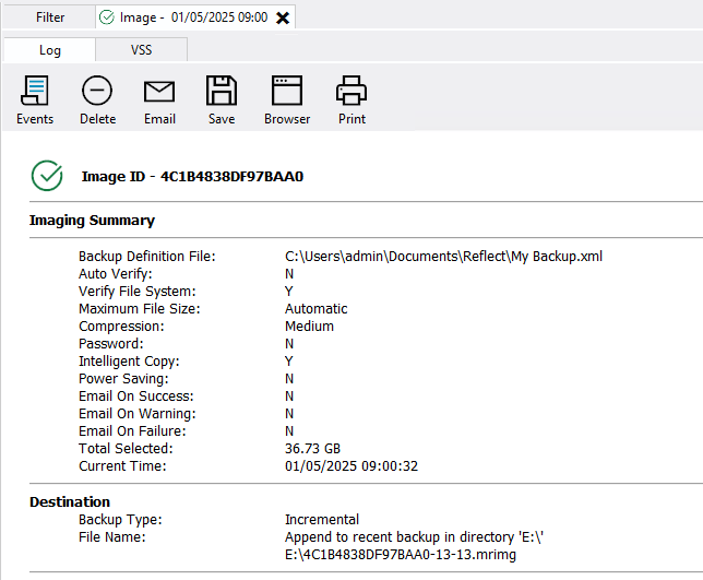 Viewing Macrium Reflect Log Files